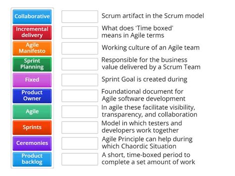 agile scrum quiz match up