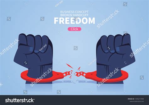 Freedomhuman Hands In Handcuffs And Torn Chains Royalty Free Stock