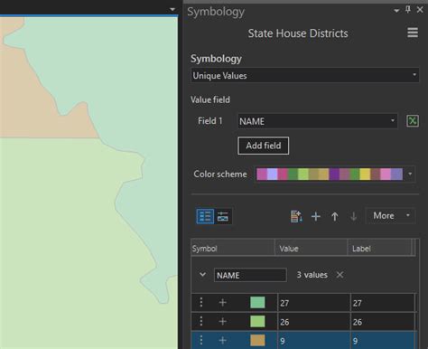 arcgis pro how can i add layer effects to all values with unique