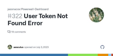 User Token Not Found Error · Issue 322 · Jasonacoxpowerwall Dashboard