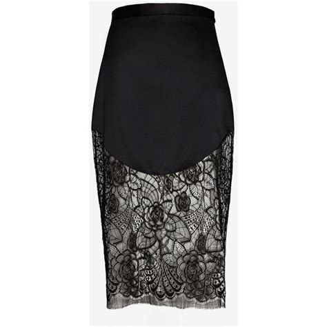 Lover Lotus Lace Hem Pencil Skirt