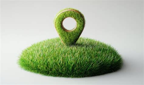 Grass Location Pin Icon Isolated On A White Screen Stock Illustration
