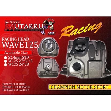 Mutarru Racing Cylinder Head Big Valve Wave Xrm Rs Carb Type Mm