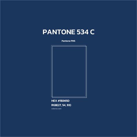 PANTONE 534 C Complementary or Opposite Color Name and Code (#1B365D ...