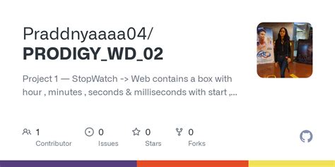 GitHub Praddnyaaaa04 PRODIGY WD 02 Project 1 StopWatch Web