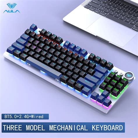 AULA F3001 2 4G Wireless Bluetooth Wired The Three Mode Keyboard