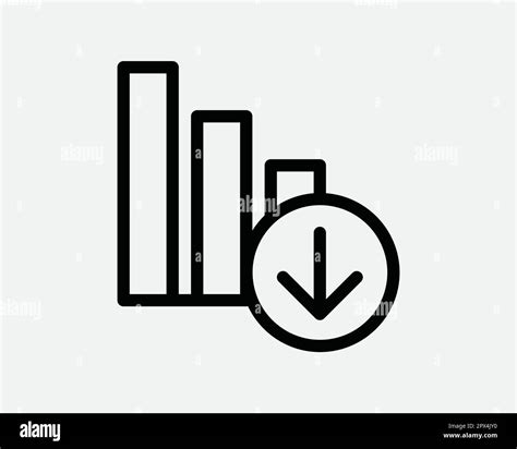 Bar Chart Graph Down Arrow Line Icon Depreciate Depreciation Downward