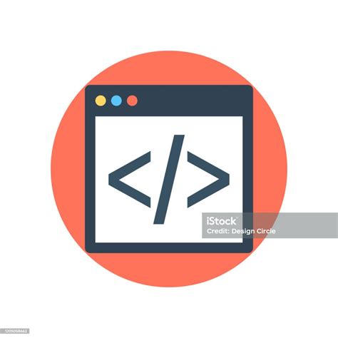Html 코딩 벡터 아이콘 라운드 스타일 그림입니다 Html에 대한 스톡 벡터 아트 및 기타 이미지 Html 0명 개발