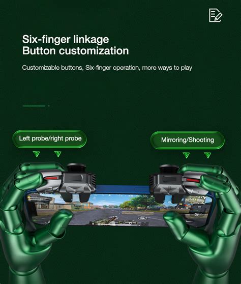 Hg G21 Mobile Game 6 Finger Trigger For Pubg Gaming Controller Alloy