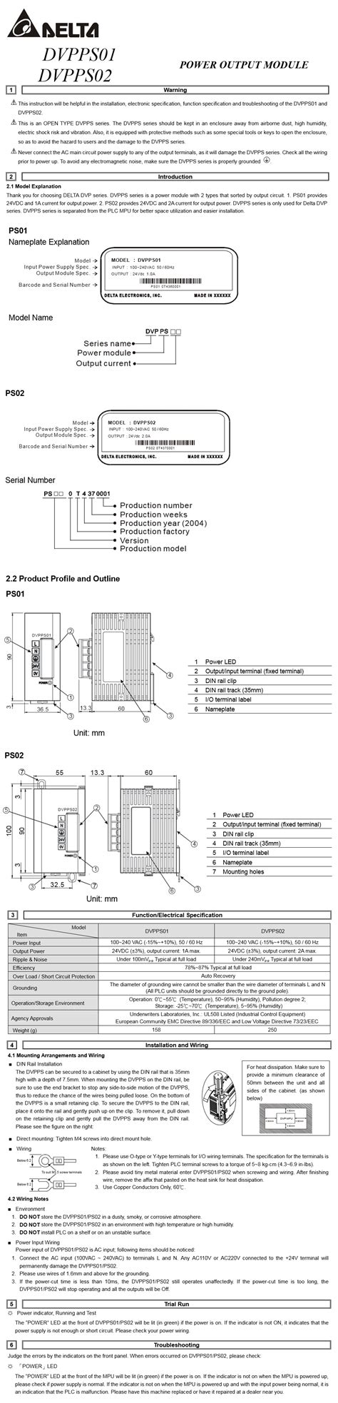 Delta Power Output Module DVP Series