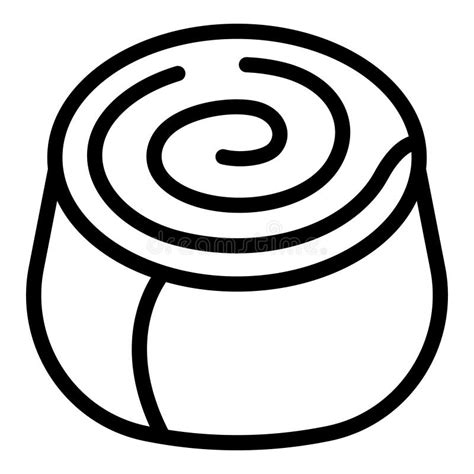 Cinnamon Sticky Bun Icon Outline Vector Baked Pastry Stock