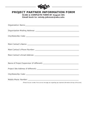 Project Partner Ination Doc Template PdfFiller