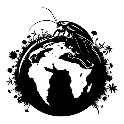 Premium Vector Vector Silhouette Of A Piece Of Land With Cockroach On White Background Symbol