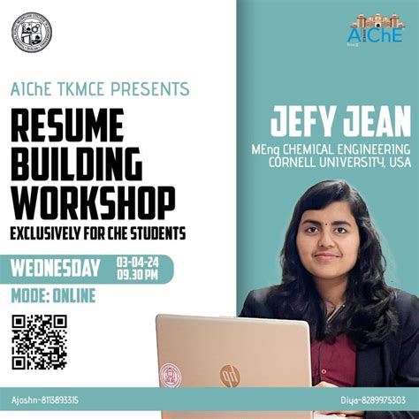 Chemicalengineering Aiche Resume Resumebuilding Mentoring Mentorship Jefy Jean Anuja