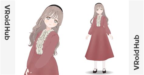 ドットヨークボウタイワンピース old rose VRoid Hub