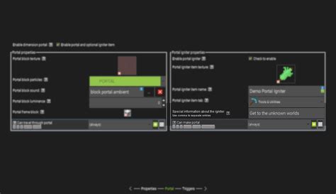 Custom Dimension Portal Igniters Have Support Special Information Parameter Starting In Mcreator