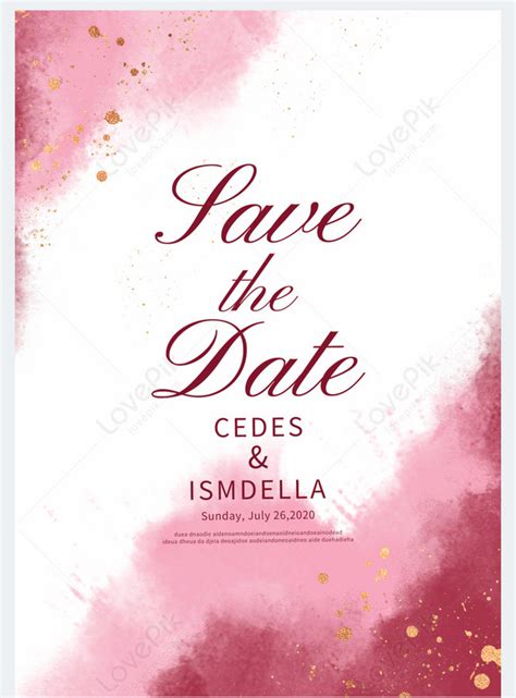 핑크 수채화 청첩장 이미지 사진 466232495 무료 다운로드