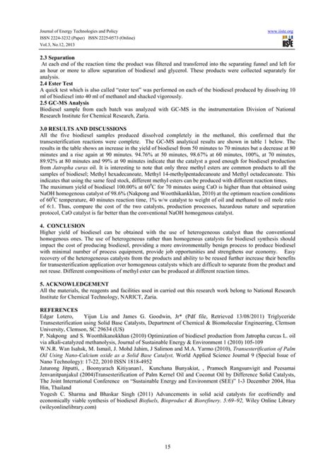 Synthesis Of Bulk Calcium Oxide Cao Catalyst And Its Efficacy 2 Pdf
