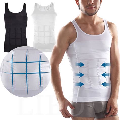 Men Body Slimming Tummy Shaper Vest Belly Waist Girdle Shirt Underwear