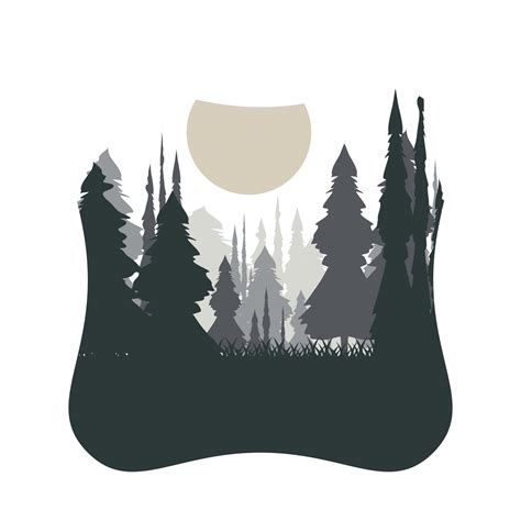 Dusk In The Forest Natural Dark Tree Nature Collection Set 15440684 Png