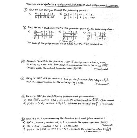 Solved Newton Interpolating Polynomiali Hermite Int Chegg