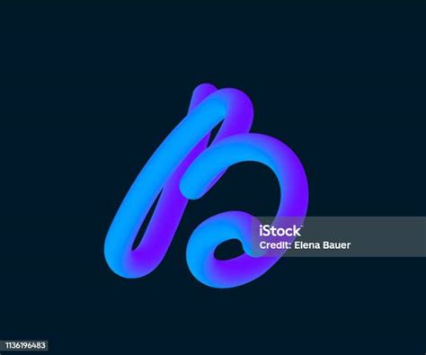 편지 B 서 예 벡터 일러스트 레이 션의 3d 벡터 튜브 3차원 형태에 대한 스톡 벡터 아트 및 기타 이미지 3차원 형태 대문자 알파벳 Istock