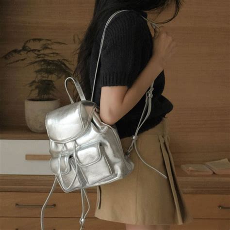 복조리 미니 백팩 스트링 포켓 실버 가방 3color 감도 깊은 취향 셀렉트샵 29cm