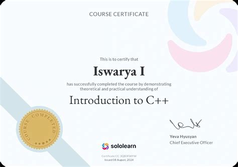 Cplusplus Programming Learning Sololearn Developerjourney Iswarya Iyyappan