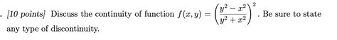 Solved Points Discuss The Continuity Of Function Chegg