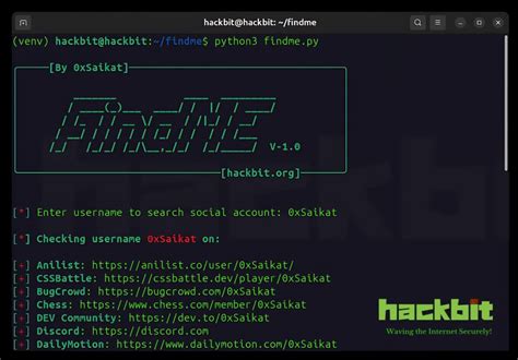 Cybersecurity Opensource Findme Digitalidentity Ethicalhacking