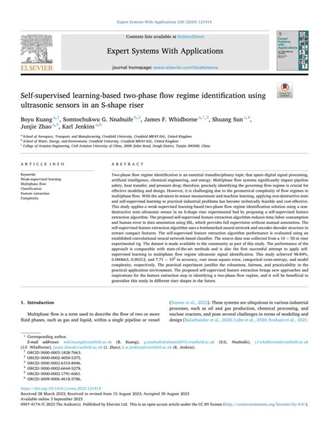 Pdf Self Supervised Learning Based Two Phase Flow Regime Identification Using Ultrasonic