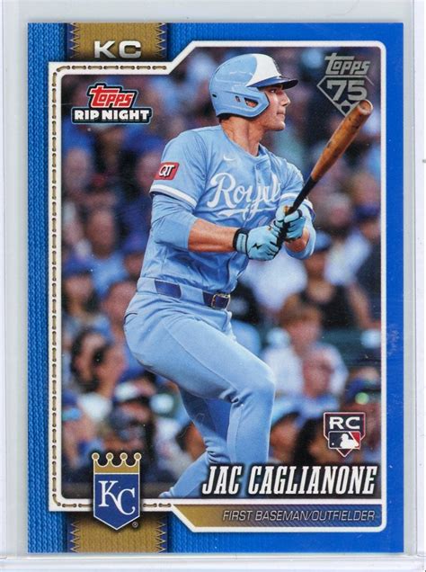 Jac Caglianone 2025 Topps Rip Night Exclusive Blue Border Piece Of