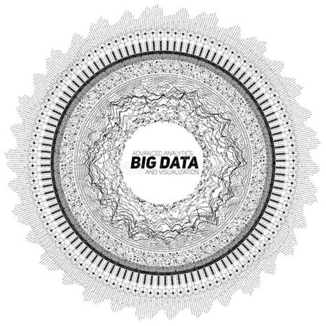 Big Data Circular Grayscale Visualization Futuristic Infographic Information Aesthetic Design