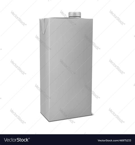 Blank Brick Shaped Aseptic Carton Package Vector Image