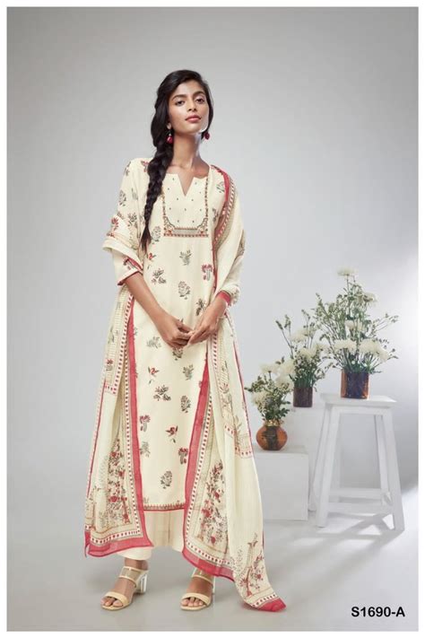 printed 44 45 ganga madhuri s1690 designer salwar suit at rs 2110 piece
