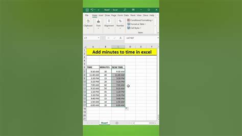 Add Minutes To Time In Excel Excel Exceltips Exceltech Exceltricks Youtube