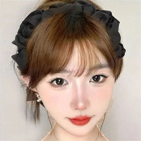 【送料無料】カチューシャ付 前髪ウィッグ エクステ ヘアバング シースルーバング ぱっつん前髪 シースルー サイドあり 自然 小顔になる の