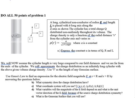 Solved DO ALL 50 Points Of Problem 1 A Long Cylindrical Chegg