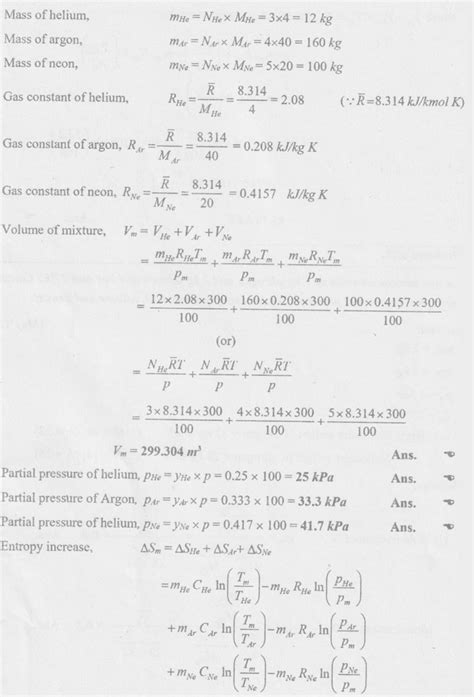 Solved Anna University Problems On Gas Mixtures Gas Mixtures And Thermodynamic Relations