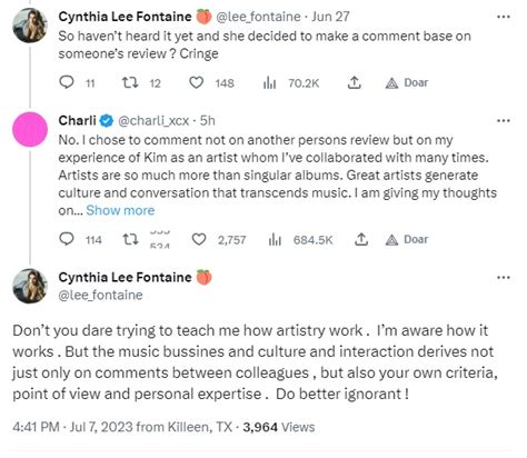 Cynthia Lee Fontaine Eating Charli Xcx Up In A Reply Rrpdrcringe