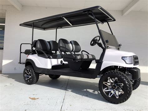 White Alpha Lifted 6 Passenger Limo Club Car Golf Cart Golf Carts