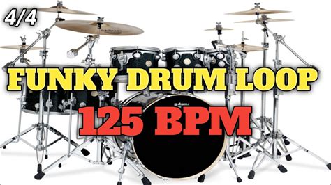 Funky Drum Loop 125 Bpm Backing Track Youtube