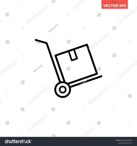Black Single Handcart One Cargo Box Stock Vector Royalty Free 2228080491 Shutterstock