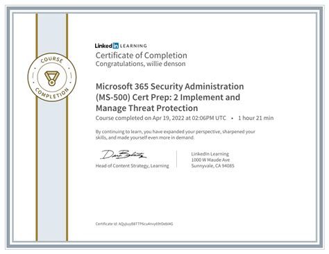 Willie Denson On Linkedin Certificate Of Completion