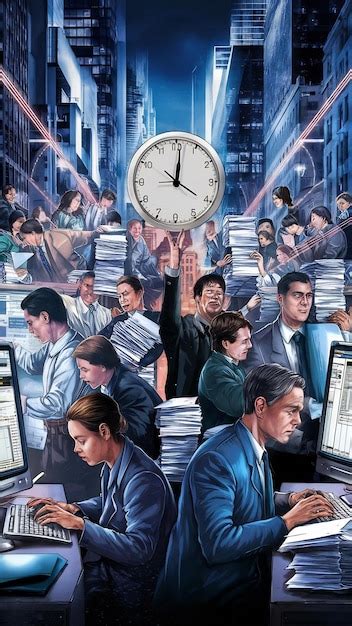 People Work Deadline And Stress Concept Premium Ai Generated Image