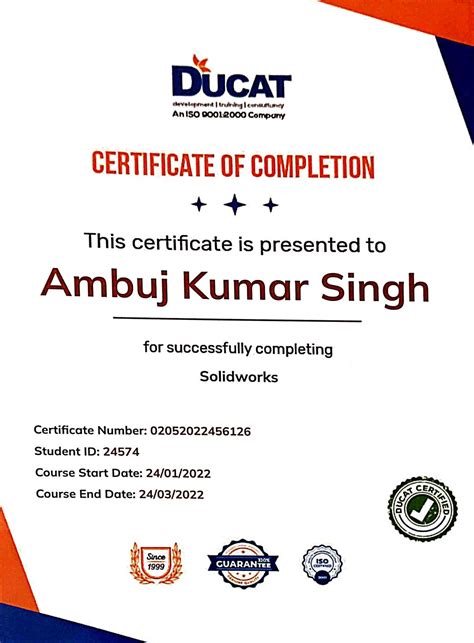Ambuj Kumar Singh On Linkedin A While Ago I Had Completed Solidworks Course From Ducat India