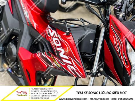 Tem Xe Sonic Lửa đỏ Siêu Hot Nguyễn Decal Chuyên Dán Keo Xe Design