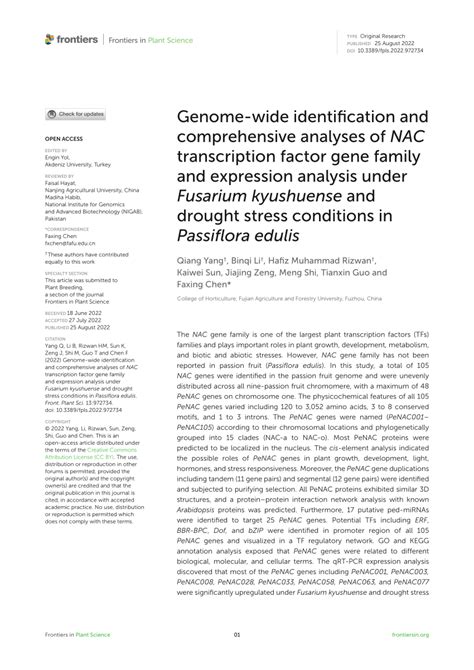 Pdf Genome Wide Identification And Comprehensive Analyses Of Nac