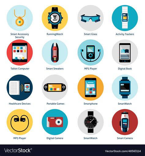 Wearable Technology Icons Royalty Free Vector Image