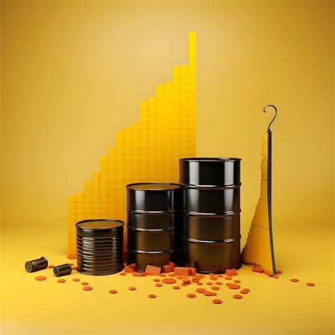 Premium Ai Image Gasoline Oil Indicator Graph Growth Money On Yellow Background Generative Ai